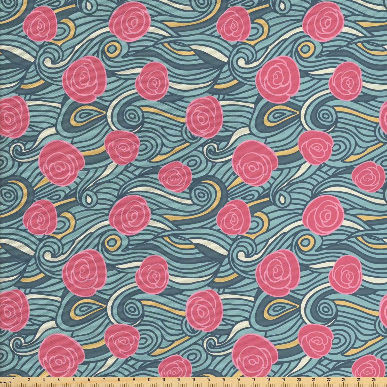 Abstract Sofa Upholstery Fabric by the Yard, Asymmetrical Abstract ...