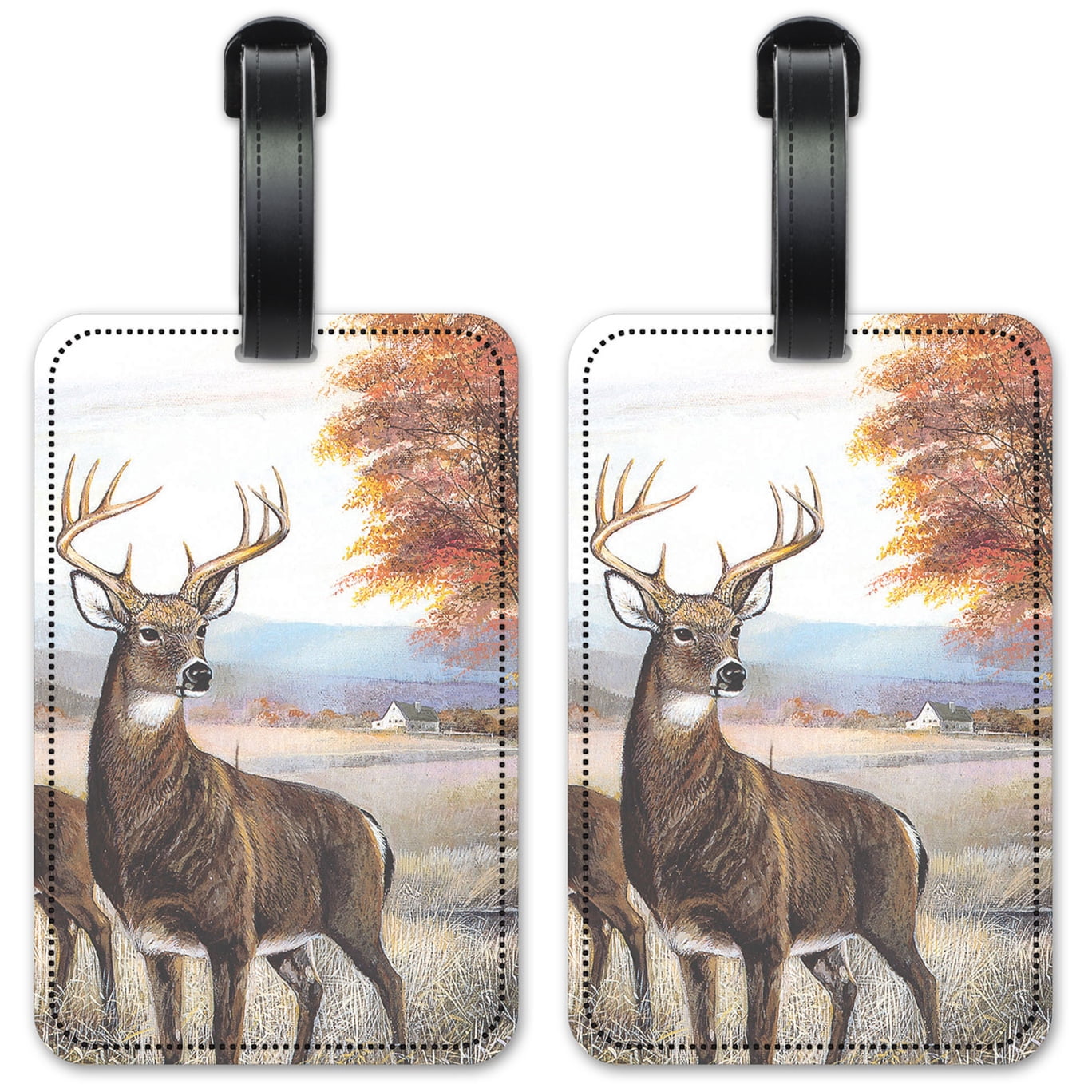 White Tail Deer - Luggage ID Tags / Suitcase Identification Cards - Set ...
