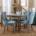 Btmway 6 Pcs Light Blue Velvet Upholstered Tufted Dining Chairs With