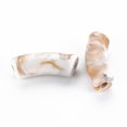 500gs Opaque Acrylic Beads Imitation Gemstone Style Curved Tube Linen ...