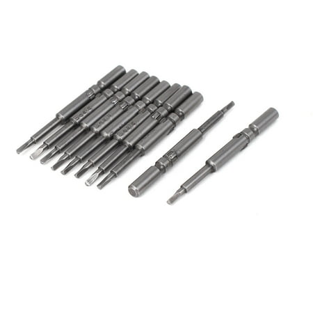Triangle Head Magnetic Round Shank Screwdriver Bits Gray 5mmx60mm 10pcs ...