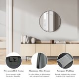 JOINSUN 20 Inch Round Mirror, Black Metal Frame Circle Mirror, Wall ...