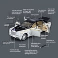 1/24 Rolls Royce Phantom Diecast Toy Cars Model Simulated Pull Back ...