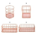 Iron Storage Baskets Desktop Debris Box Rose Gold Modern Metal Wire ...