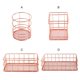 Iron Storage Baskets Desktop Debris Box Rose Gold Modern Metal Wire ...