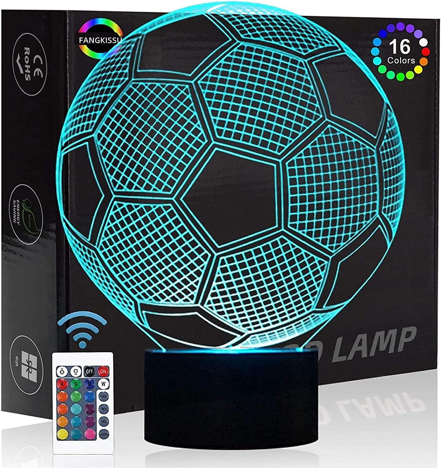 YSITIAN Soccer 3D LED Night Light Touch Table Desk Optical Illusion ...