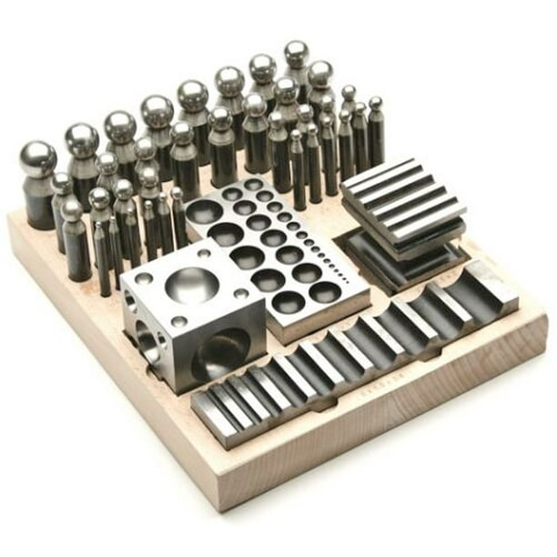 41 pc Dapping Block & Punch SET Metal Forming Kit Jewelry Making and ...