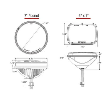 Rigid Industries Truck-Lite 7" Round LED Headlight (Chrome) - Walmart.com