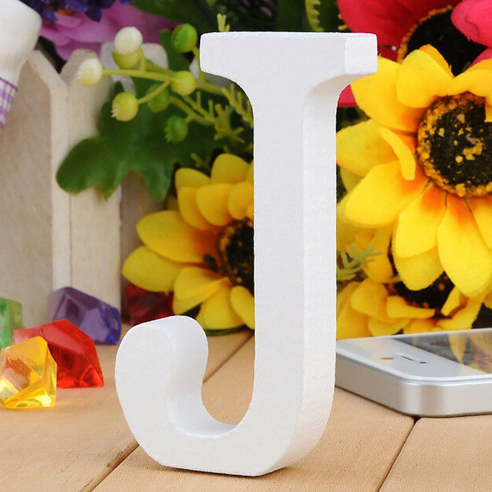 Hadanceo Standing Letter Delicate Standing Large White Wooden Alphabet ...