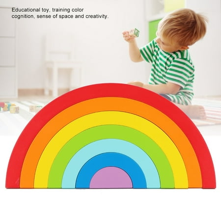 Ccdes Children Rainbow Arch Bridge Assembly Toy,Wooden Rainbow Colored ...