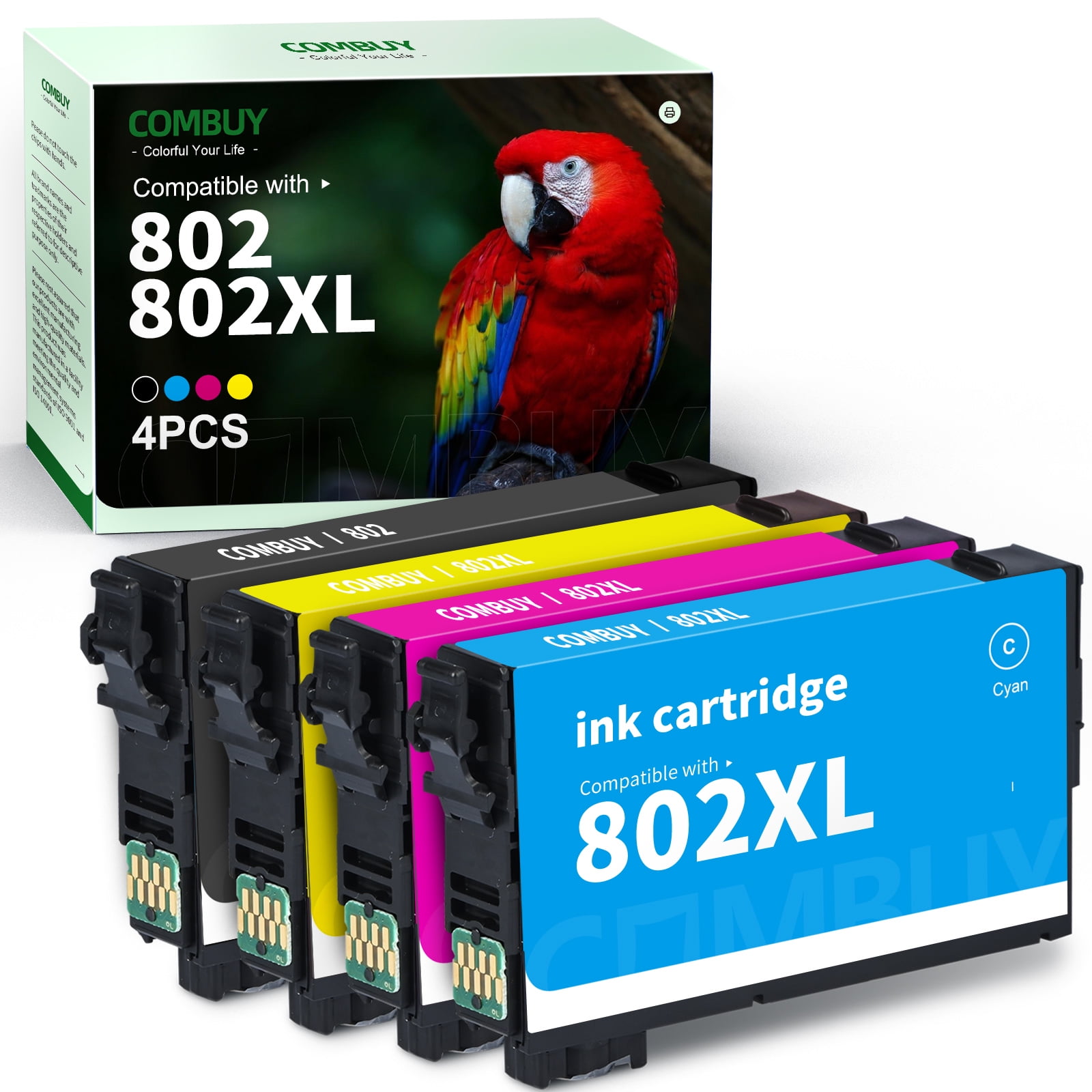 802 XL Ink Cartridge for Epson 802XL Ink for Workforce Pro WF-4734 WF ...