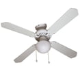 Boston Harbor CF-78133 Ceiling Fan, 4-Blade, White Housing, 42 in Sweep ...