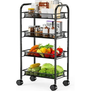Zimtown 3 Tier Organizer Metal Rolling Storage Shelving Rack Kitchen ...
