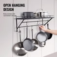 VEVOR Wall Mounted 24in & 30in Pot Rack Pan Hanger 12 S Hooks 55lbs ...
