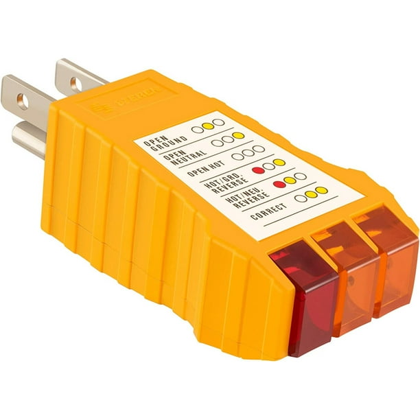 Steren 125 VAC 2-Pole 3-Wire Grounding Outlet Tester with Light ...