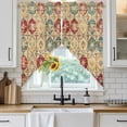 Bohemian Texture Swag Valances for Windows 36 inches Long, Vintage Blue ...