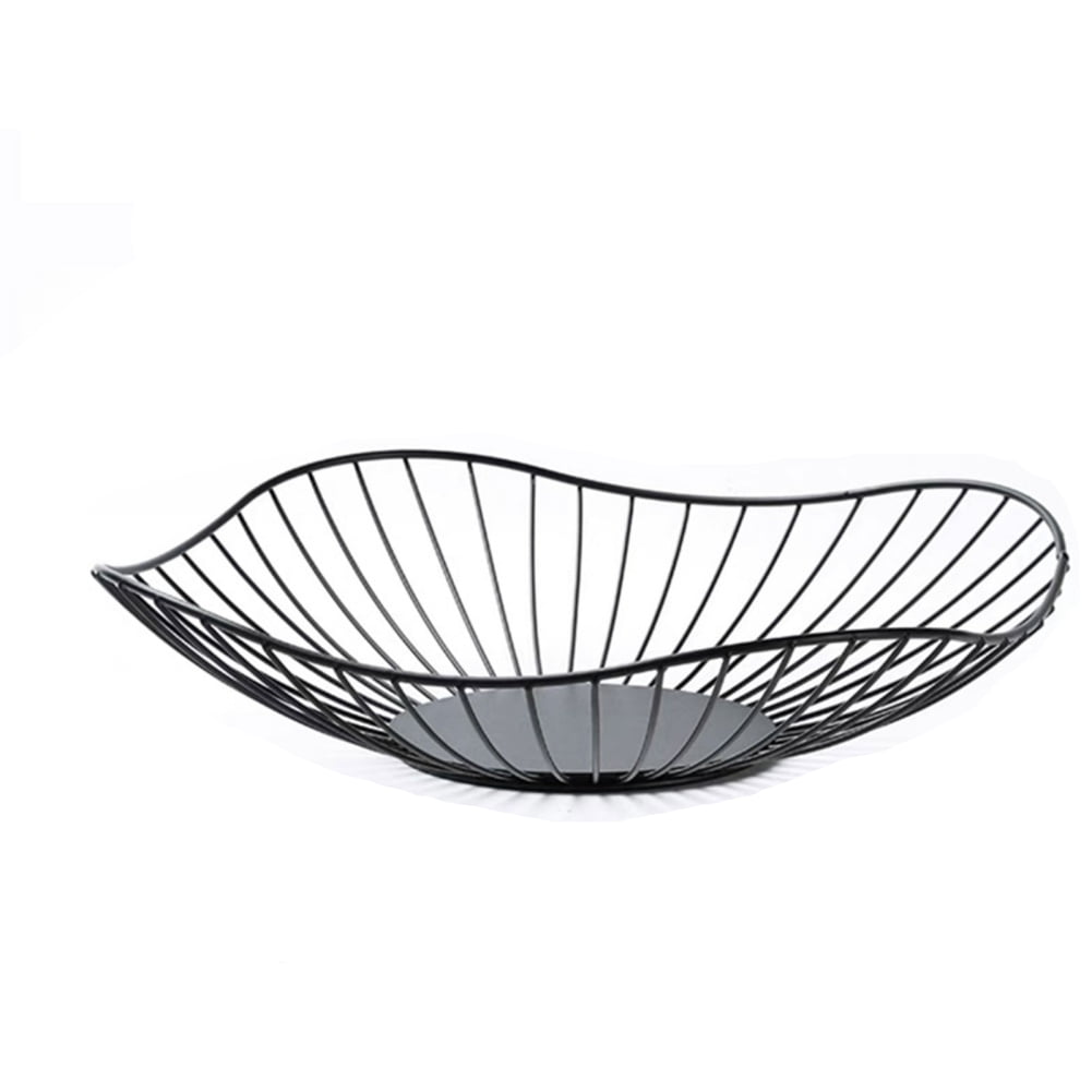 Wire Fruit Basket Black Fruit Bowl for Kitchen Counter Wave Fruit ...