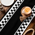 Black Square Table Runner 13x120 Inch Graphic Retro Black White ...