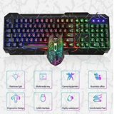 Rainbow Backlit Gaming Keyboard and Mouse Combo Set USB Keyboard RGB ...