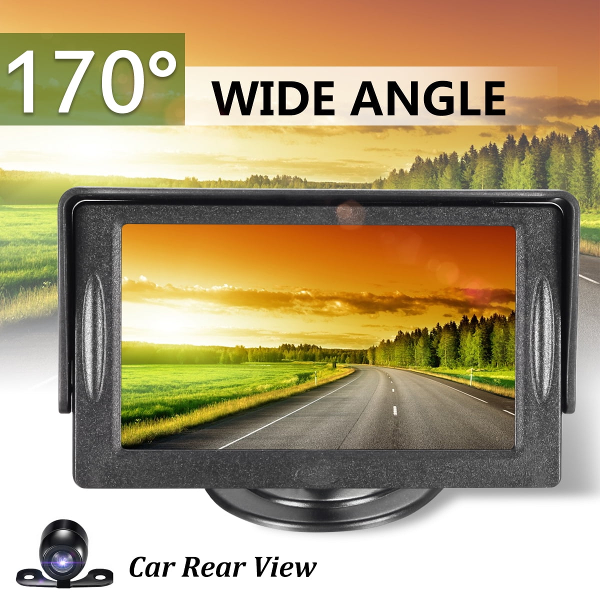 4.3'' Car Rear View LCD Monitor + Night Vision Reverse Parking Backup ...