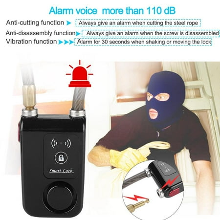 80cm Smart Keyless Bluetooth Lock Waterproof 110dB Wire Bluetooth ...