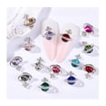 24 Pcs 3D Planet Nail Charms,Luxury Rhinestones Saturn Shape Crystals ...