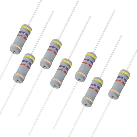 50pcs 2W 4.7K Ohm Carbon Film Resistor 5% Tolerance 4 Color Bands ...