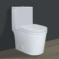 "WinZo WZ5069 Compact Ceramic Toilet, 23"" Depth, Dual Flush, 12” Rough ...