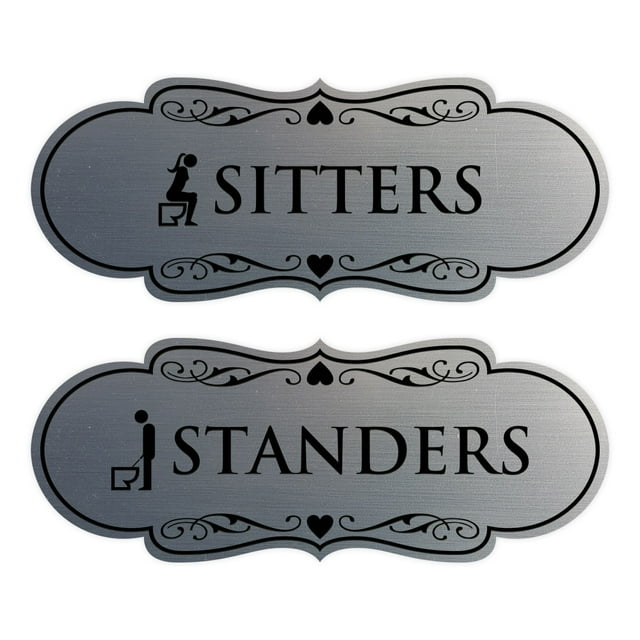 Signs ByLITA Designer Sitters and Standers 2 Pack Restroom Sign ...