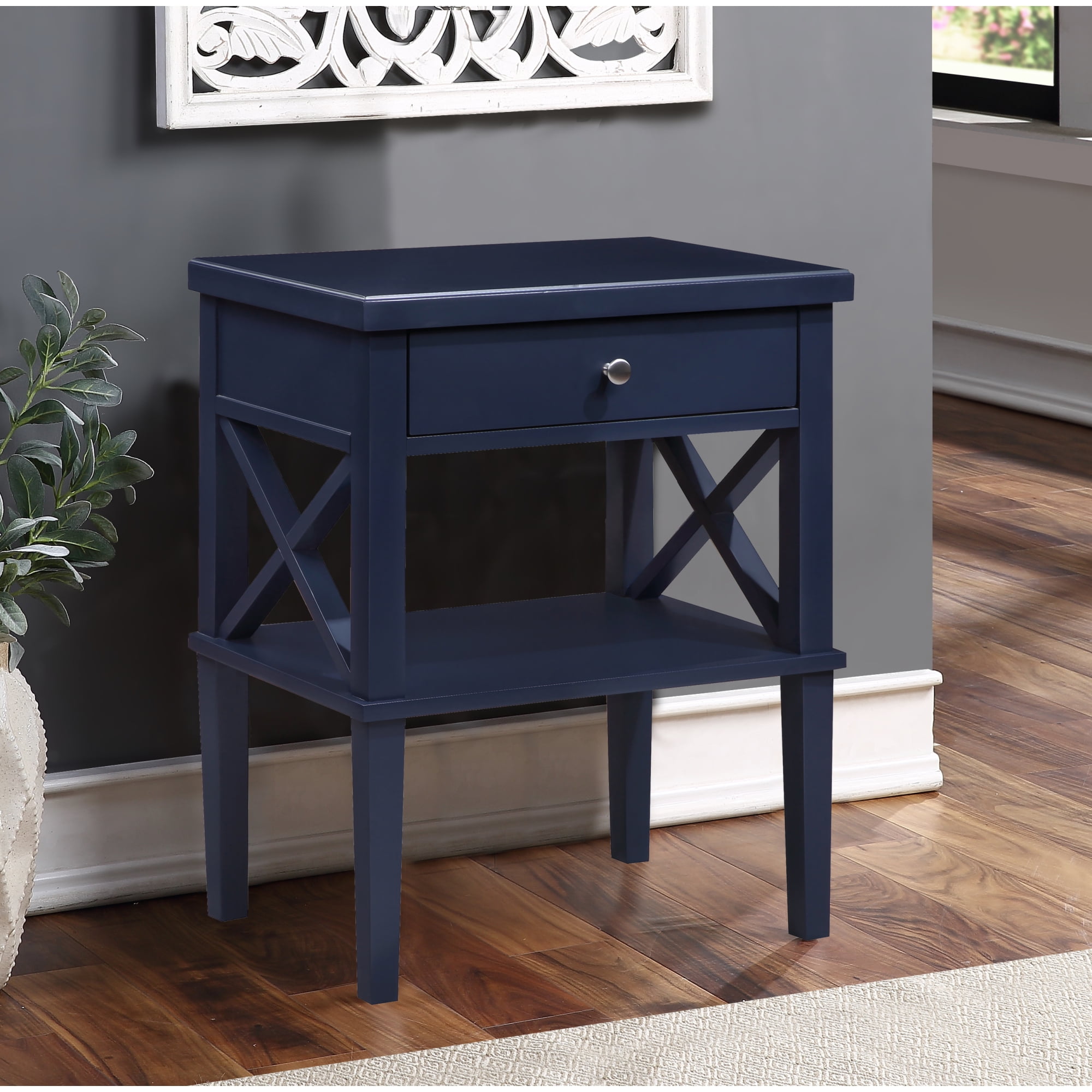 Madison Midnight Blue Nightstand 063810 - Walmart.com