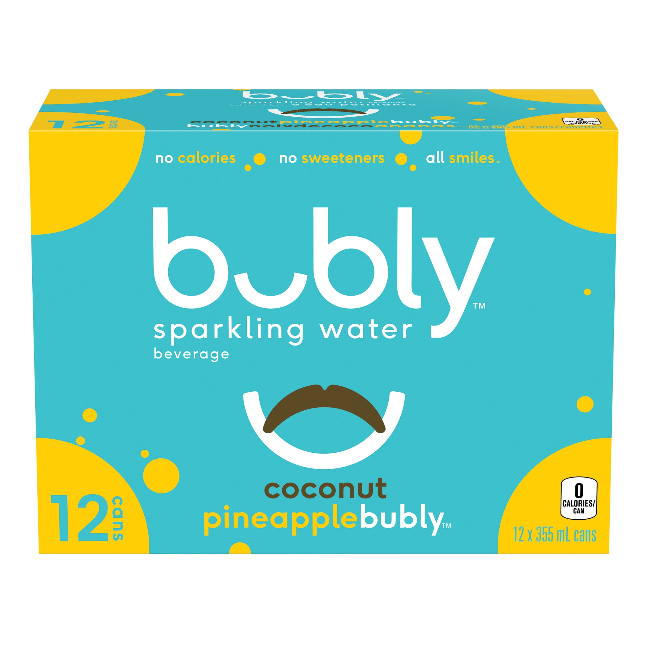 Bubly Coconut Pineapple Sparkling Water 12 x 355 ml, Cans., Bubly ...