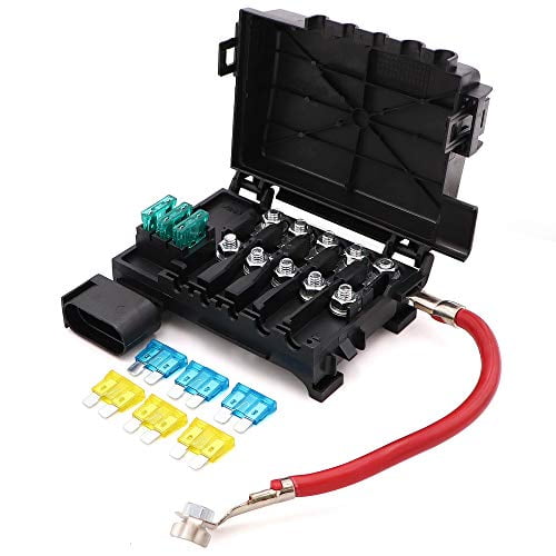 Battery Fuse Box Block Terminal 1J0937550 with 9pcs fuses compatible ...