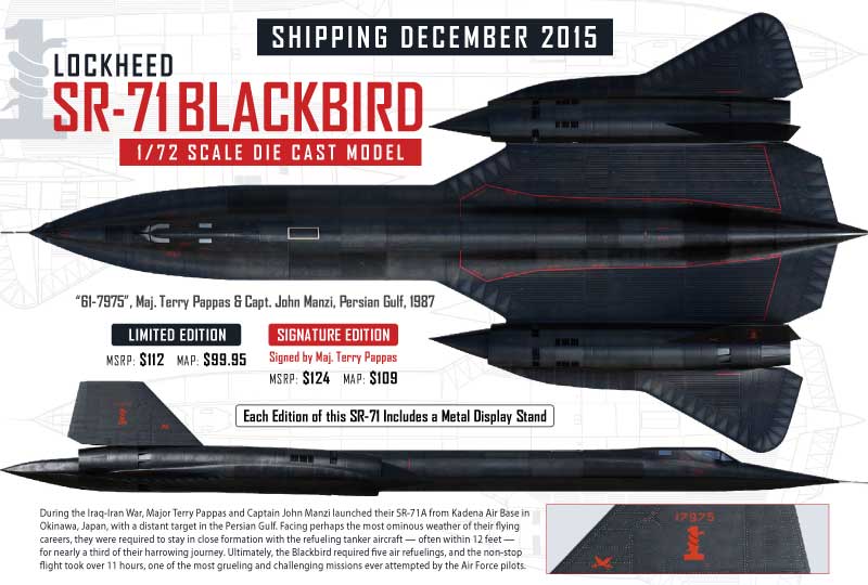 Lockheed SR-71A Blackbird "61-7975," Maj Terry Pappas & Capt. John Manzi, Persian Gulf, 1987 (1: ...