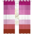 Color Stripes Sheer Curtains 84 Inch Long 2 Panels, Red Purple Pink ...
