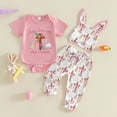 Afdoent Girls 3 Piece Outfits Baby Summer Outfit Cute Bunny Embroidered ...