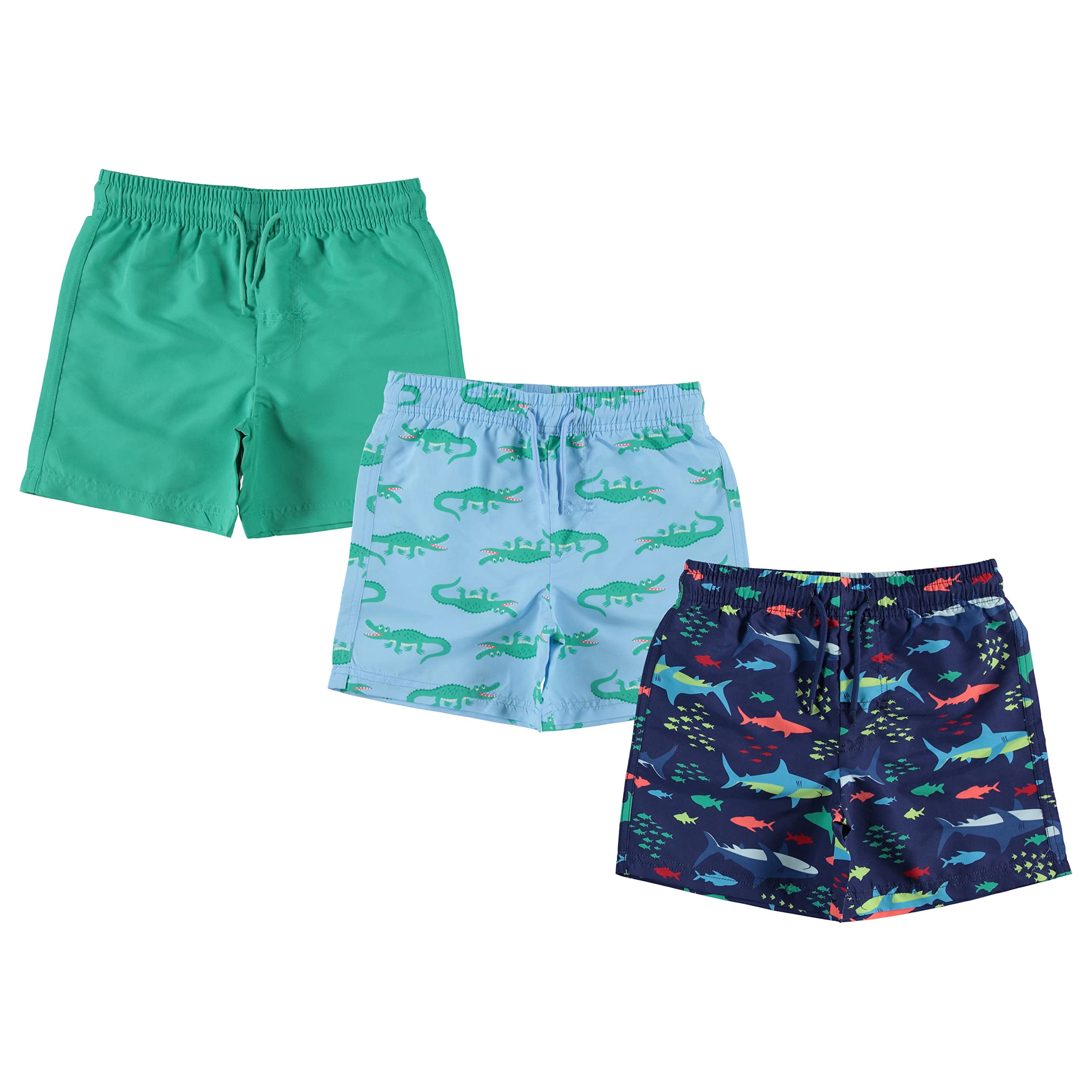 BCOOL 3-Pack Boys Swim Trunks Size 10-12, Quick Dry Swimming Shorts ...