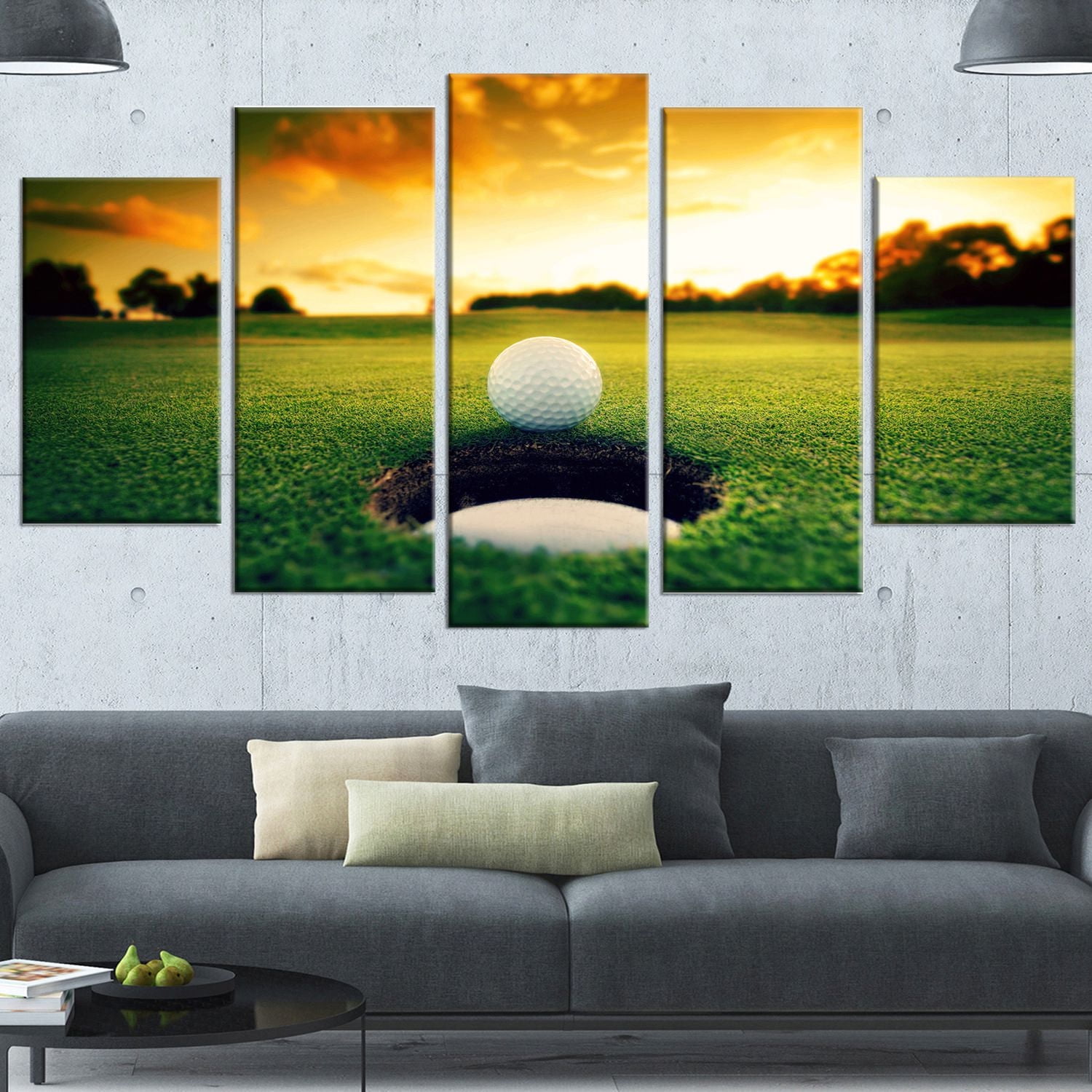 Click here for Designart Design Art Golf Ball Near Hole Landscape... prices