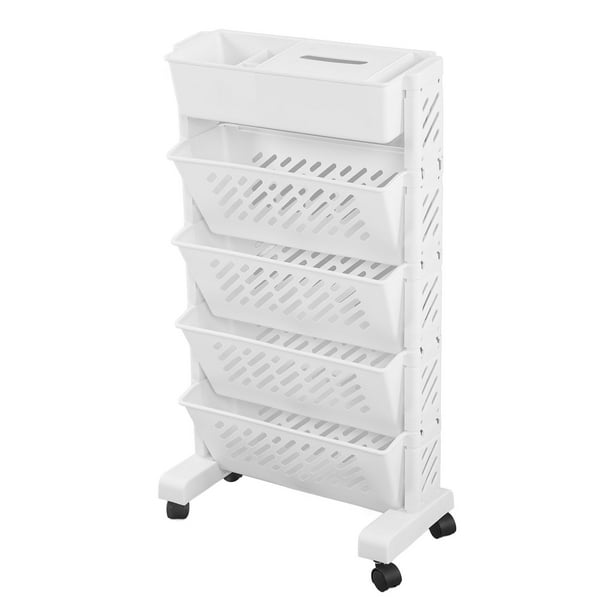 Utility Rolling Cart, Mobile Plastic Storage Organizer With Wheels ...