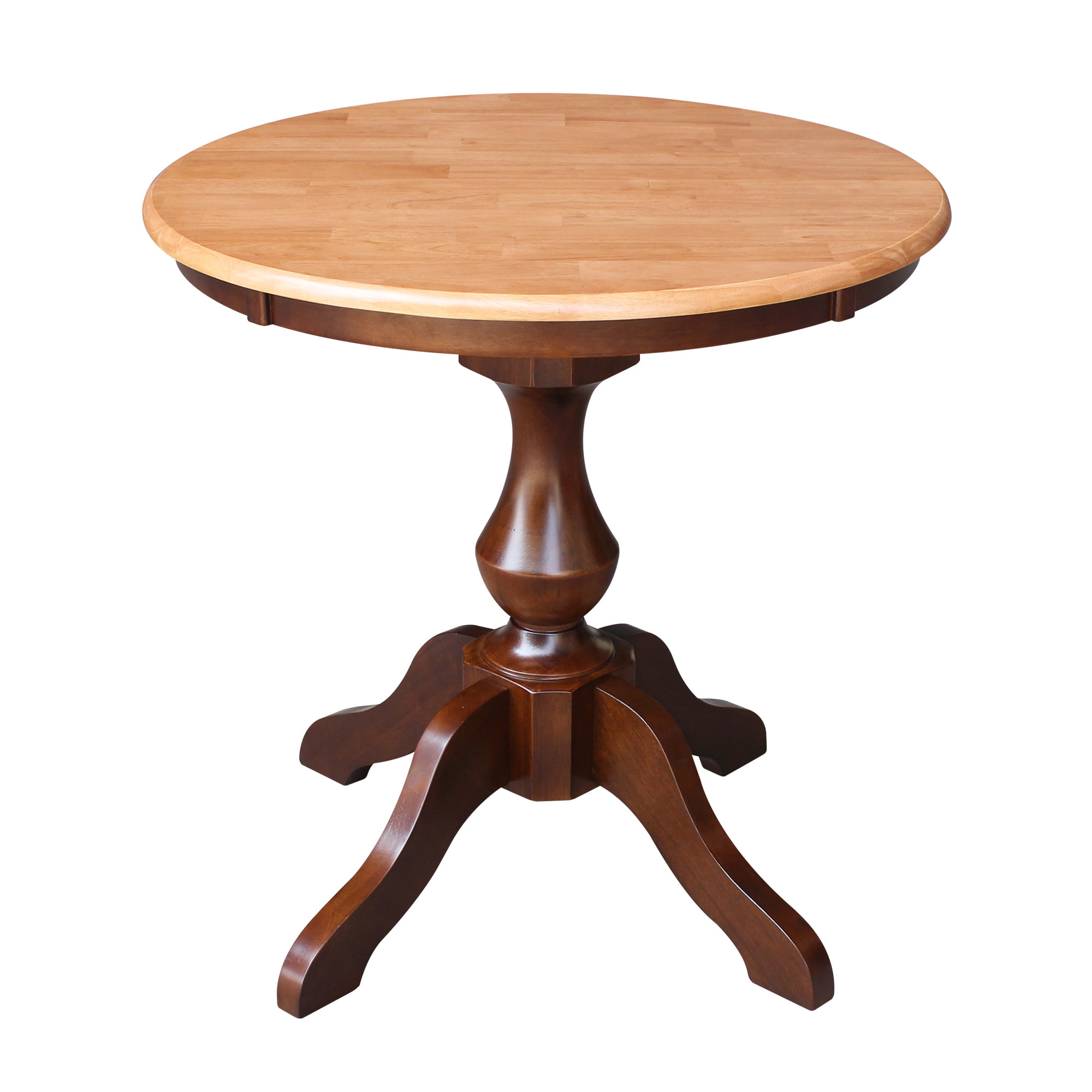 Round 30" Pedestal Dining Table - Cinnamon/Espresso - Walmart.com
