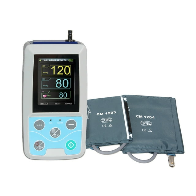 ABPM50 Portable 24hr Ambulatory BP Monitor, NIBP Holter Machine, 2 ...