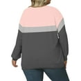 CCRFTGI Oversized Sweatshirt for Women Casual Plain Color block Tops ...