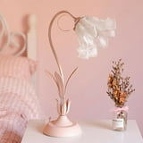 Floral Remote Control Iron and Glass Table Lamp with Flower-Shaped ...
