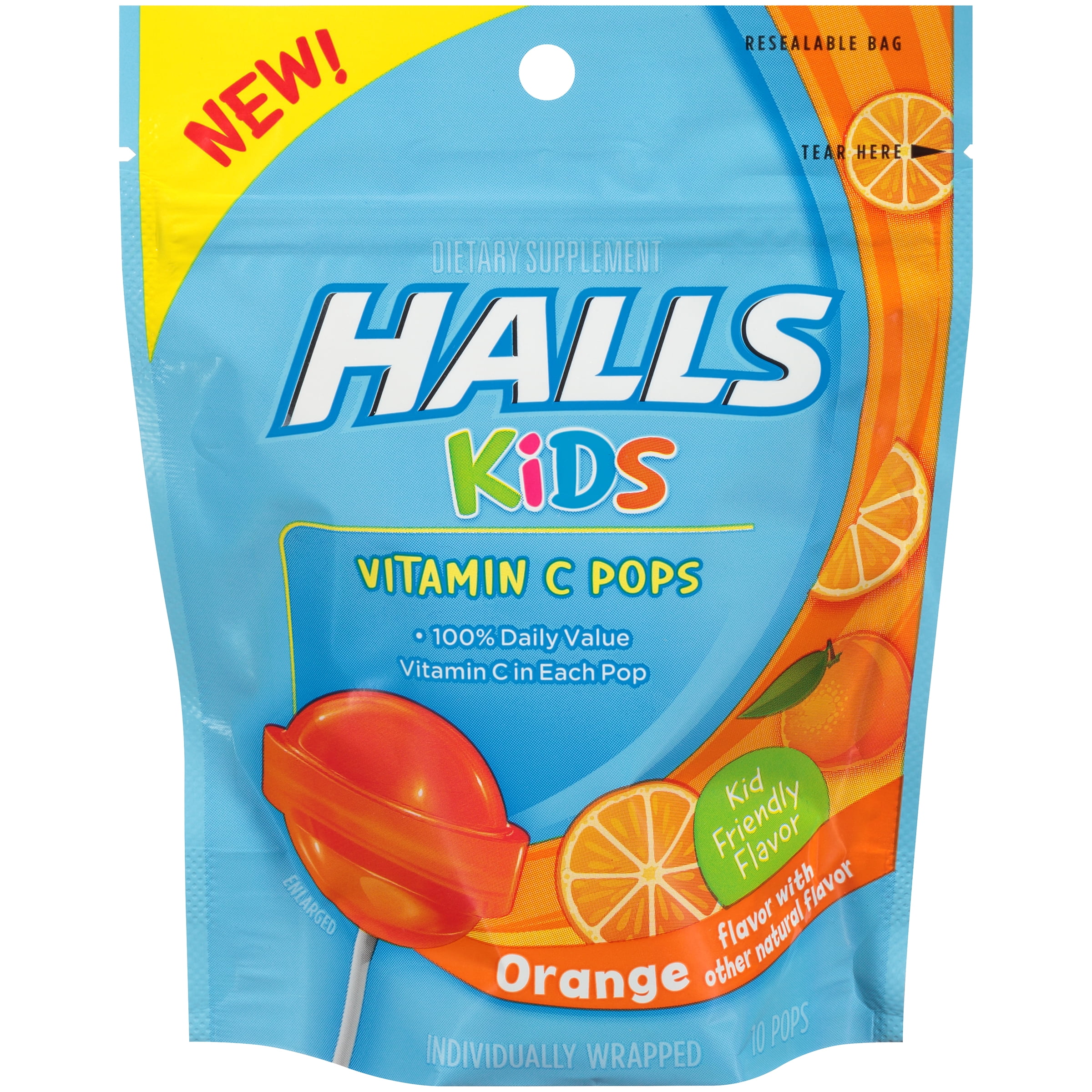Halls Kids Pops Orange 10 Ct Walmart halls-kids-pops-orange-10-ct-walmart