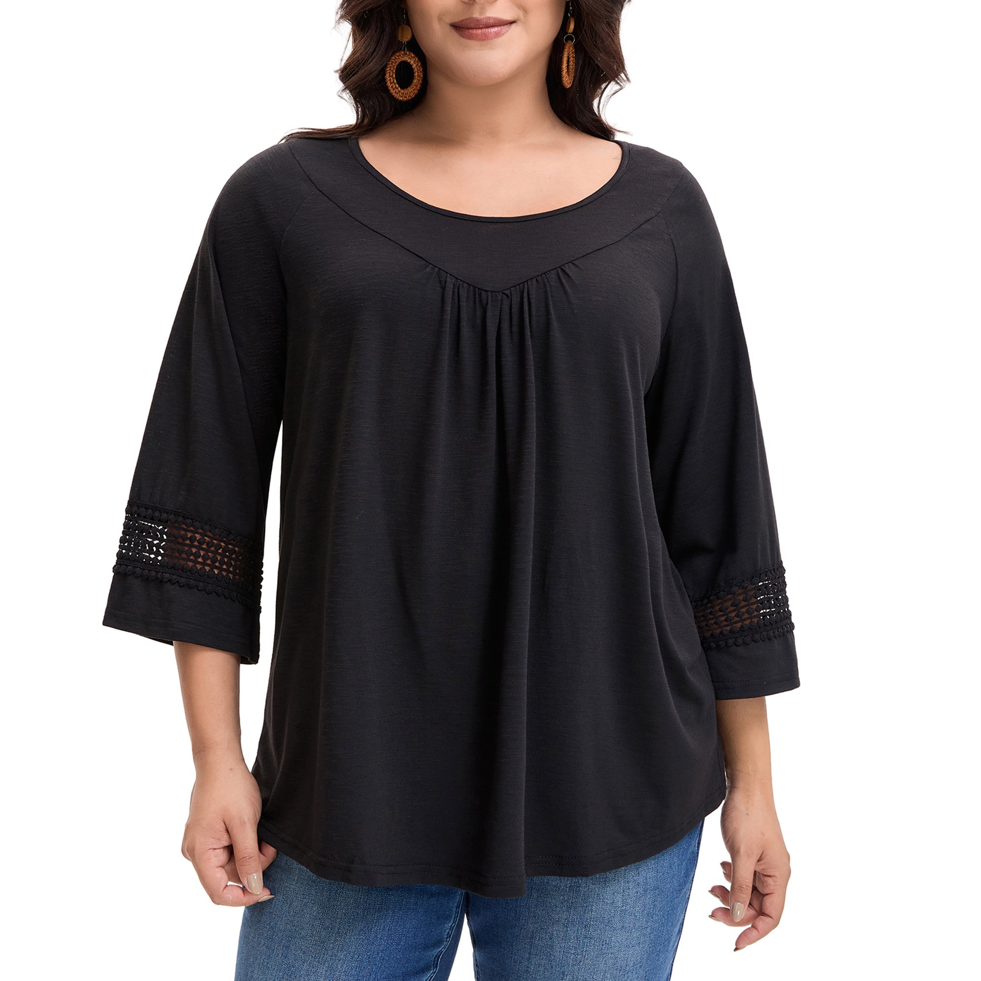 Click here for Agnes Orinda Womens Plus Size Tops Long Sleeve Cro... prices
