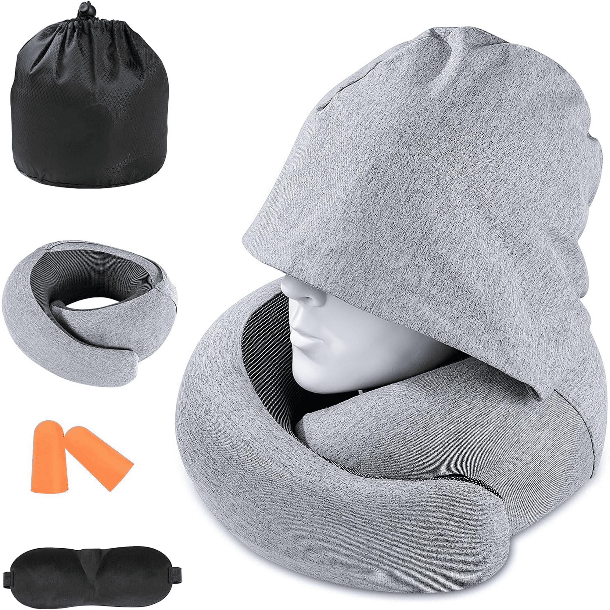 Click here for Unbranded Hooded Travel Neck Pillow For Airplanes... prices