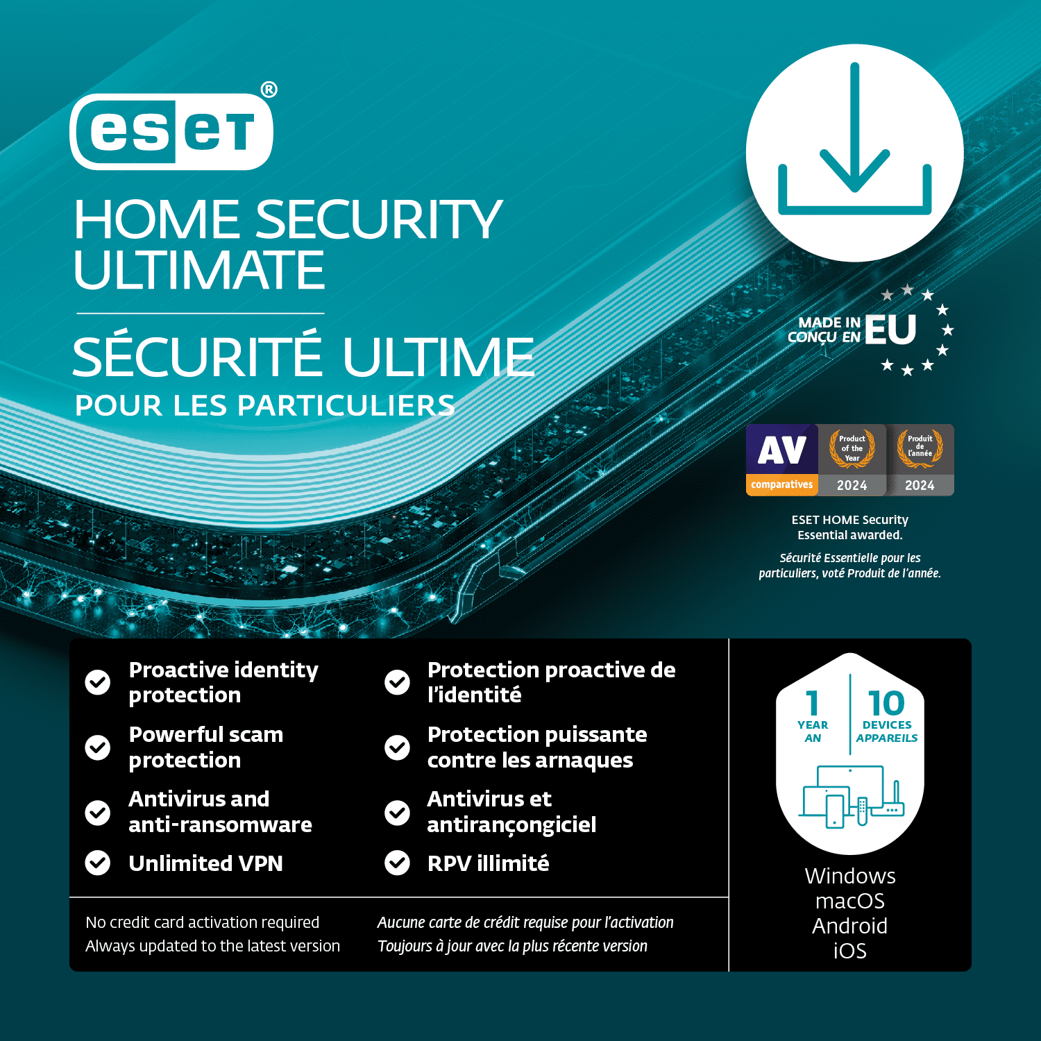 Click here for Eset Home Security Ultimate - 10 Device  1 Year [d... prices