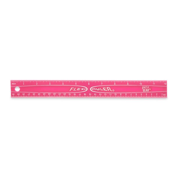 Pen + Gear Flexi PVC Metric Ruler, Pink, 12 inches - Walmart.com