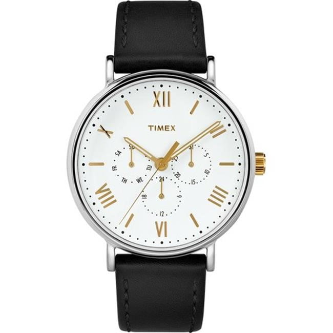 Timex - Timex Men's Southview 41mm Multifunction Black/White Leather ...