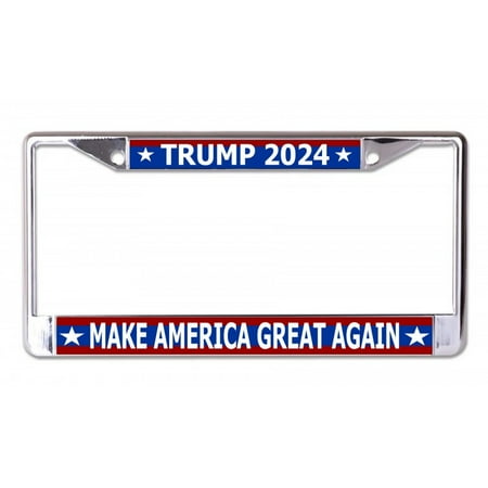 Trump 2024 Make America Great Again Chrome License Plate Frame ...