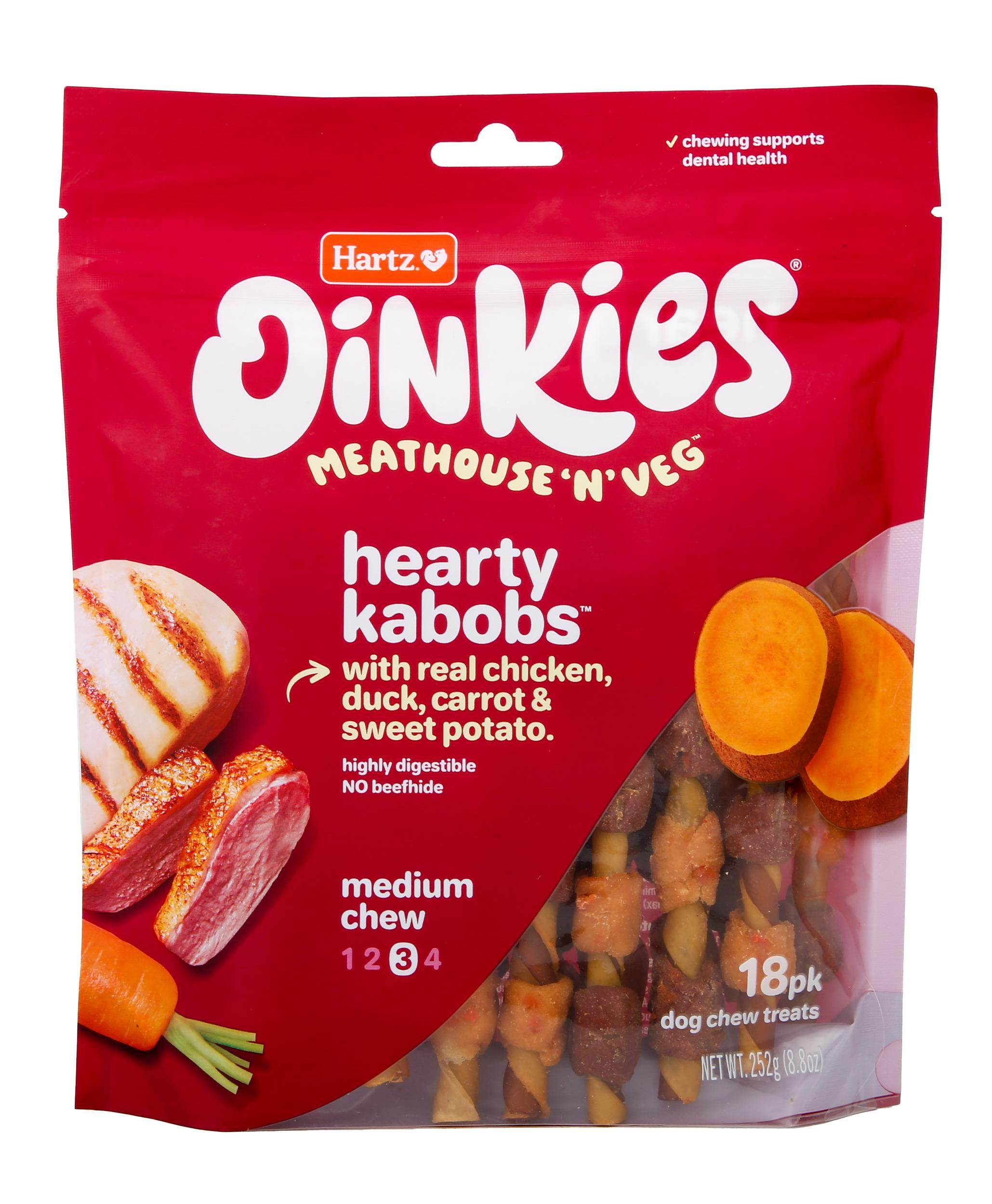 Hartz Oinkies Meathouse 'n' Veg Hearty Kabobs Dog Treats, 8.8 oz (18 ...